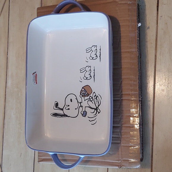 Peanuts | Kitchen | Peanuts Easter Beagle Snoopy Rect Ceramic Baking ...